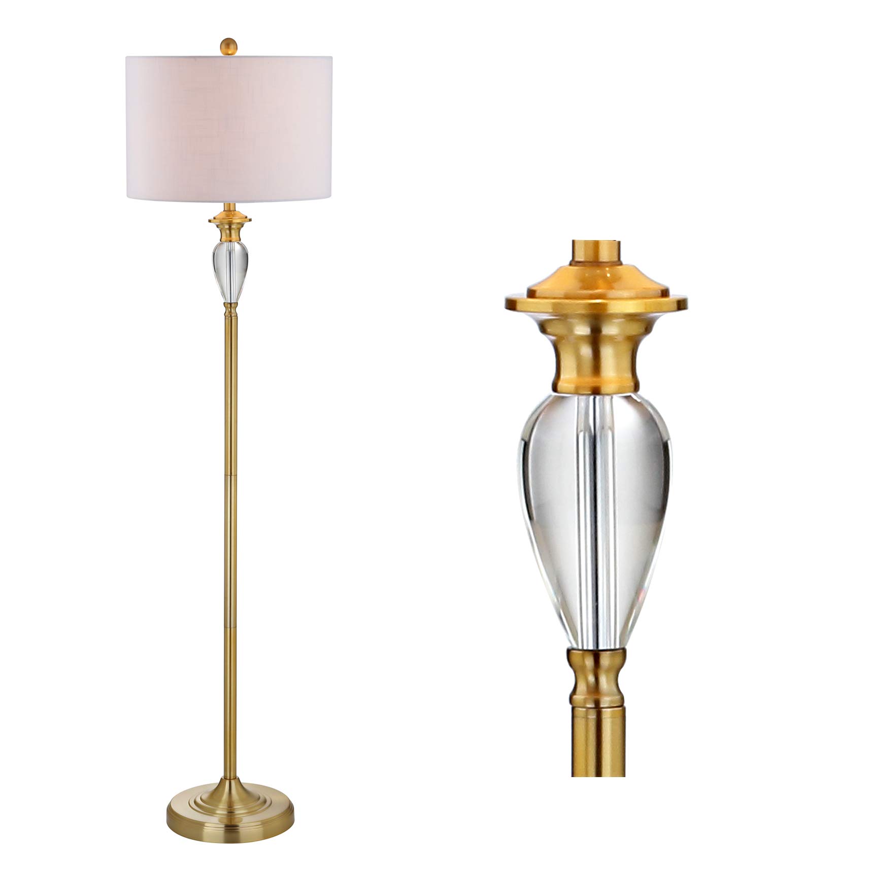 JONATHAN Y JYL2030A Evelyn 60" Crystal/Metal LED Floor Lamp Contemporary,Transitional,Traditional for Bedrooms, Living Room, Office, Reading, BrassGold/Clear