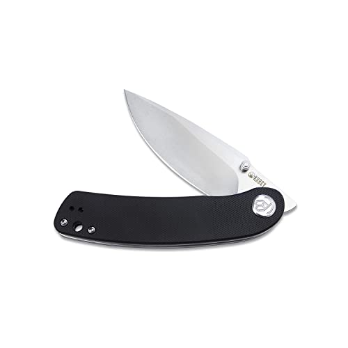 KUBEY Momentum KU344A Everyday Carry Pocket Knife, 3.43-Inch Drop Point Blade G10 Handles with Dual Thumb Studs and Reversible Clip for Outdoor Hunting Camping