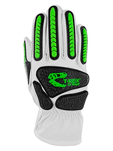 MAGID T-REX Rebel Series TRX814 Goatskin para-Aramid Lined Driver Impact Glove β Cut Level A6-9/L (1 PR), White