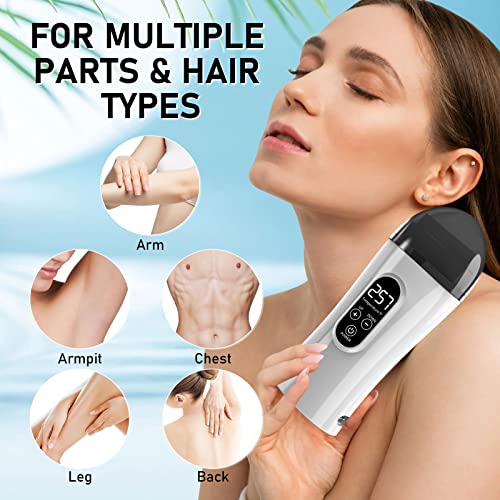 Roll on Wax Kit, Waxing Kit for Women, Upgrade Wax Roller Kit for Hair Removal, Digital Roll on Wax Warmer Kit for Sensitive Skin, Home Wax Kit for Larger Areas, Great Gift for Women