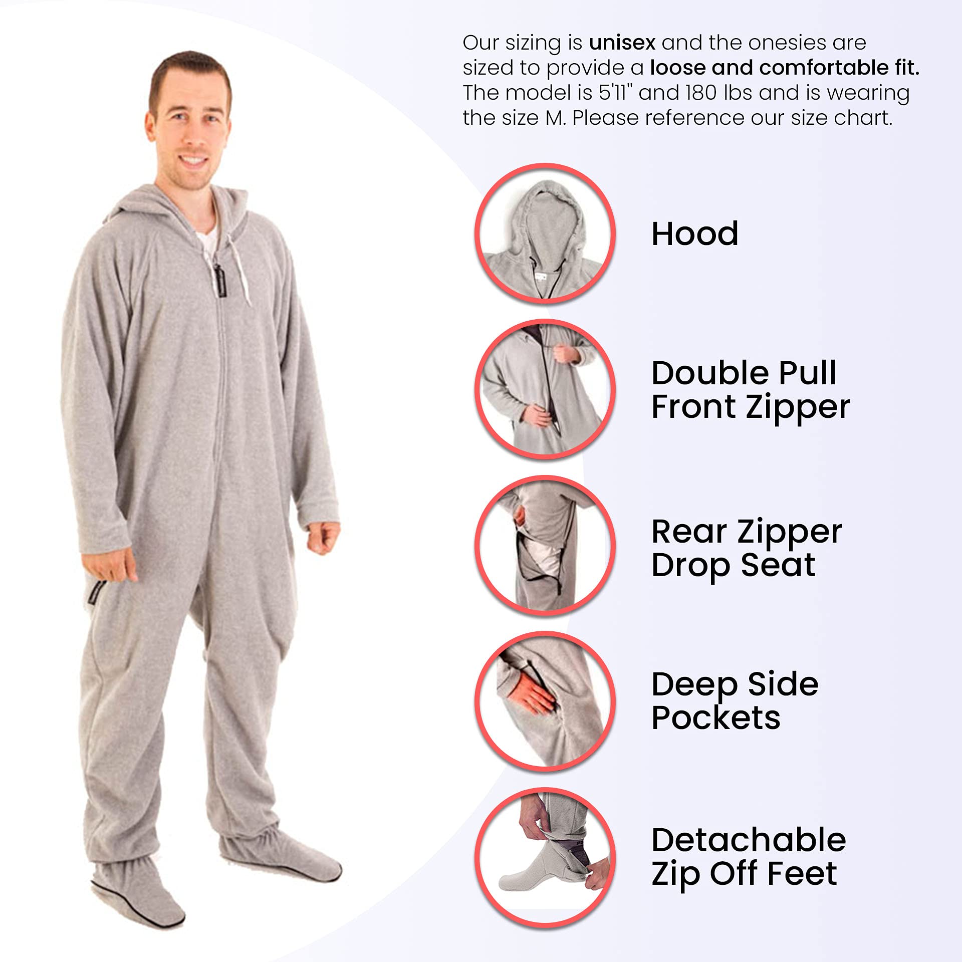 Forever Lazy Adult Onesie - Bum Around Blue - S - Wide