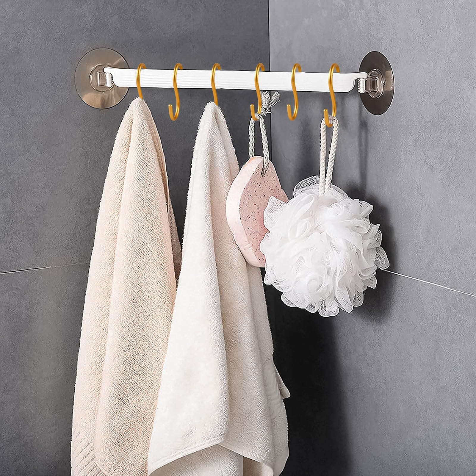 Supkiir 30Pcs Gold S Hooks for Hanging, Aluminum Alloy S Shaped Hooks, Heavy Duty Multi-Purpose Storage Brass Hooks for Kitchen Bathroom Closet Hanging Pans Pots Cup Plants Towels Clothes