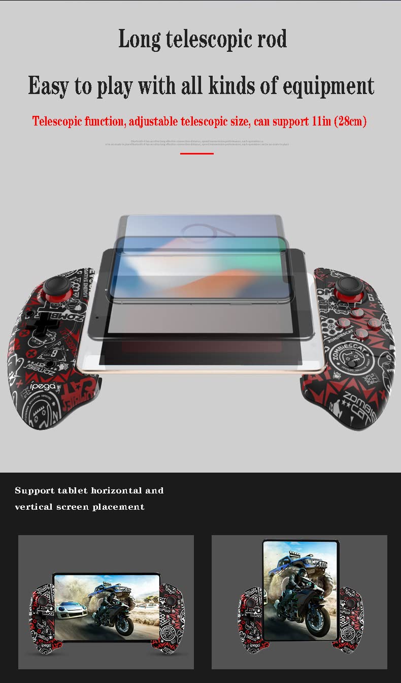 ipega-PG-9083C ZOMBIESCAT wireless phones Android controller tablet controller for Samsung Galaxy Z Galaxy S21 S21 + 5G S20 S20 + 5G S10 S10 + Note 20 Note10 for Nintendo switch Android Mobile Smartphone Tablet controller (Android 6.0 Higher System)