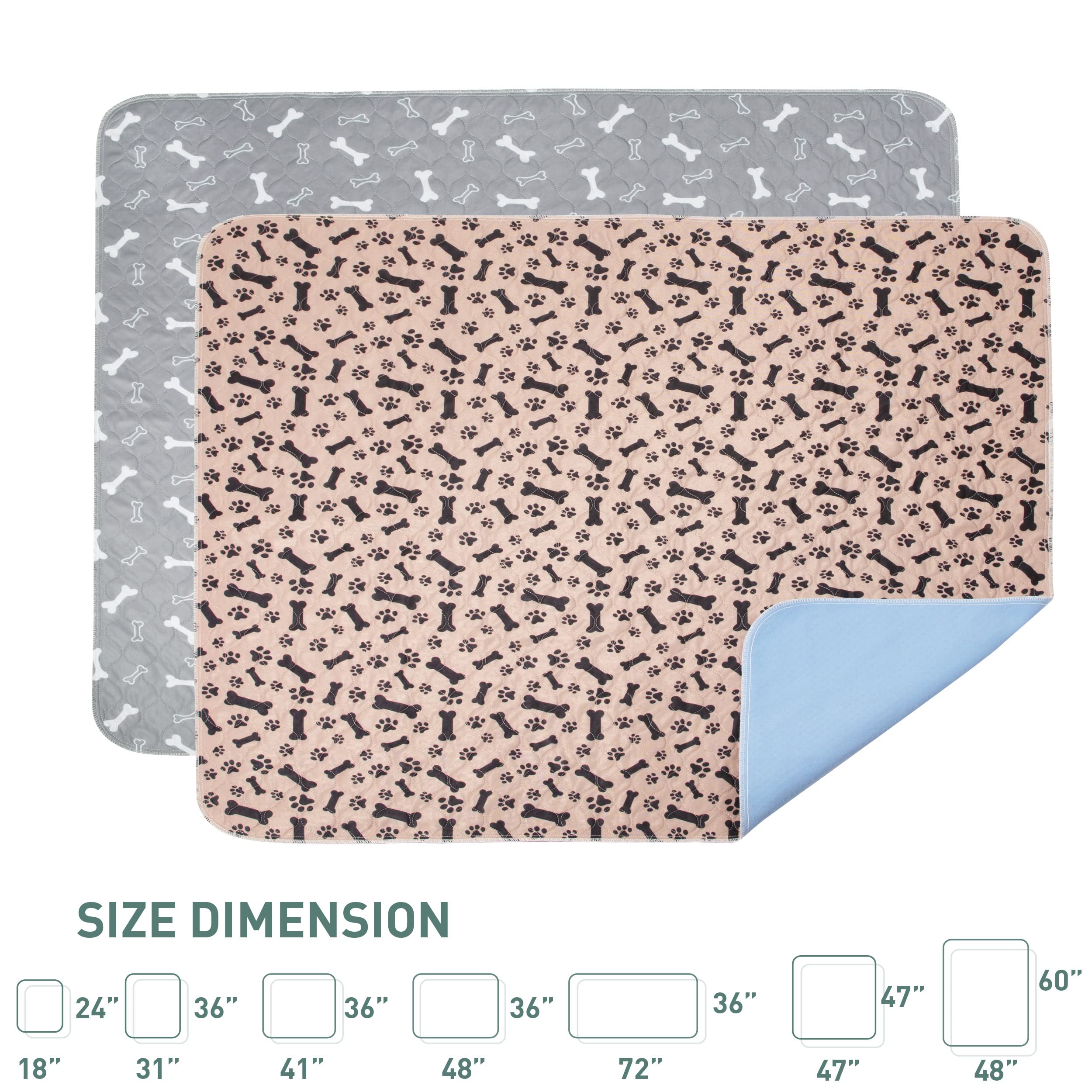 Eterish Reusable Washable Pee Pads for Dogs Large/Extra Large 31'' x 36'' 2 Pack, Absorbent Pet Puppy Dog Training Pads Non-Slip, Waterproof Whelping Potty Pads for Dogs Leak-Proof