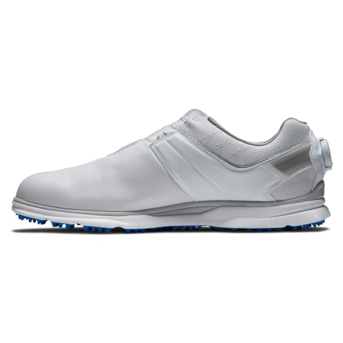 FootJoy Men's Pro|SL Boa Golf Shoe, White/White/Light Blue, 9.5 X-Wide