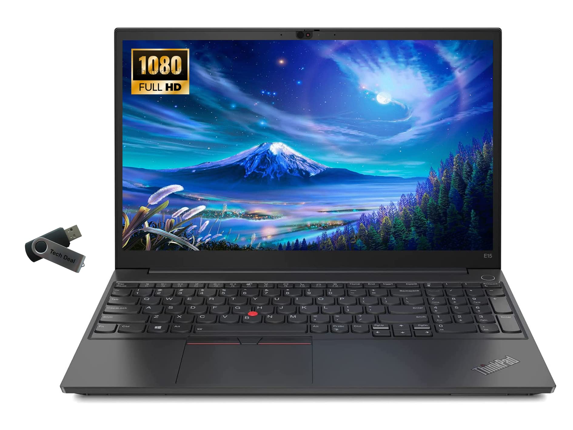 Lenovo ThinkPad E15 Gen 2 Business Laptop, 15.6" FHD IPS Non-Touch Display, AMD Ryzen 7 4700U, Windows 10 Pro, 512GB SSD, 16GB RAM, Tech Deal USB