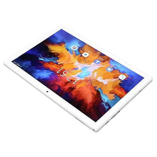 HEEPDD 10.1 Inch Tablet, 4G LTE US Plug 100‑240V 5G WiFi Dual Camera 2 in 1 Tablet PC RGB Mouse (White)