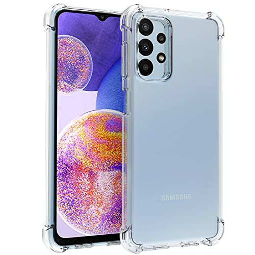 Osophter for Samsung Galaxy A23 5G Case: Clear Transparent Reinforced Corners TPU Shock-Absorption Flexible Cell Cover for Samsung Galaxy A23 5G/4G Phone Case(Clear)
