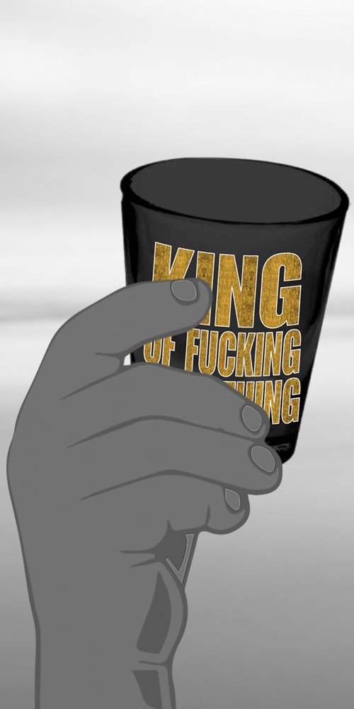 JUST FUNKY King of Fucking Everything Gold Foil-Printed Shot Glass Gift, 1.5oz Black