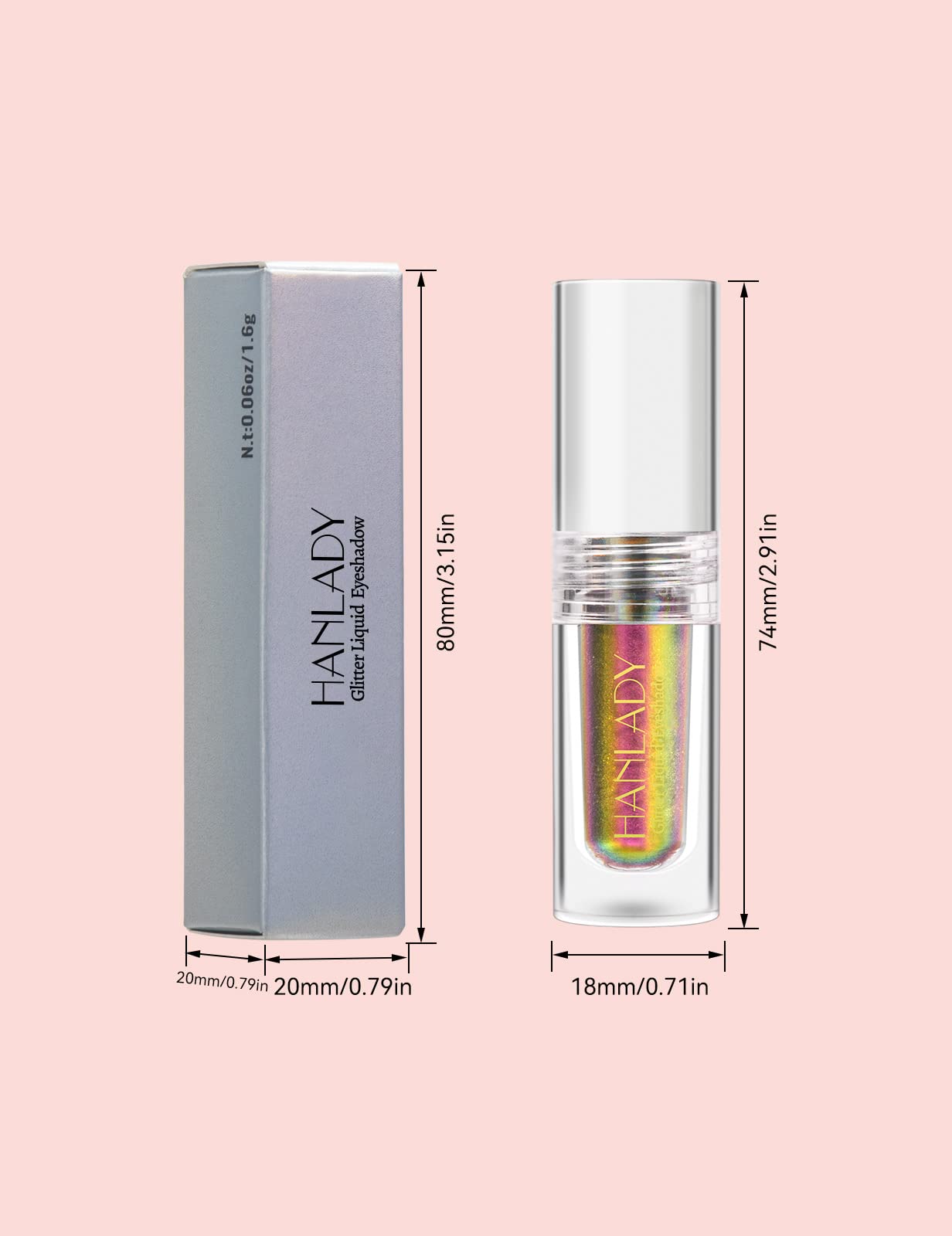 HANLADY Chameleon Eyeshadow Liquid Glitter Eye Makeup, Glitter Eyeshadow Intense Color Shifting Long Lasting with No Creasing, Quicky Dry & High Pigmented Shimmer Eye Shadow, Galaxy