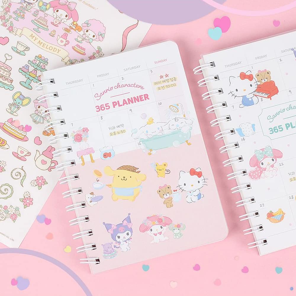 Kity Friends Cute Kitty Character 365 Daily Undated Planner Scheduler Diary 1PC (Mint)