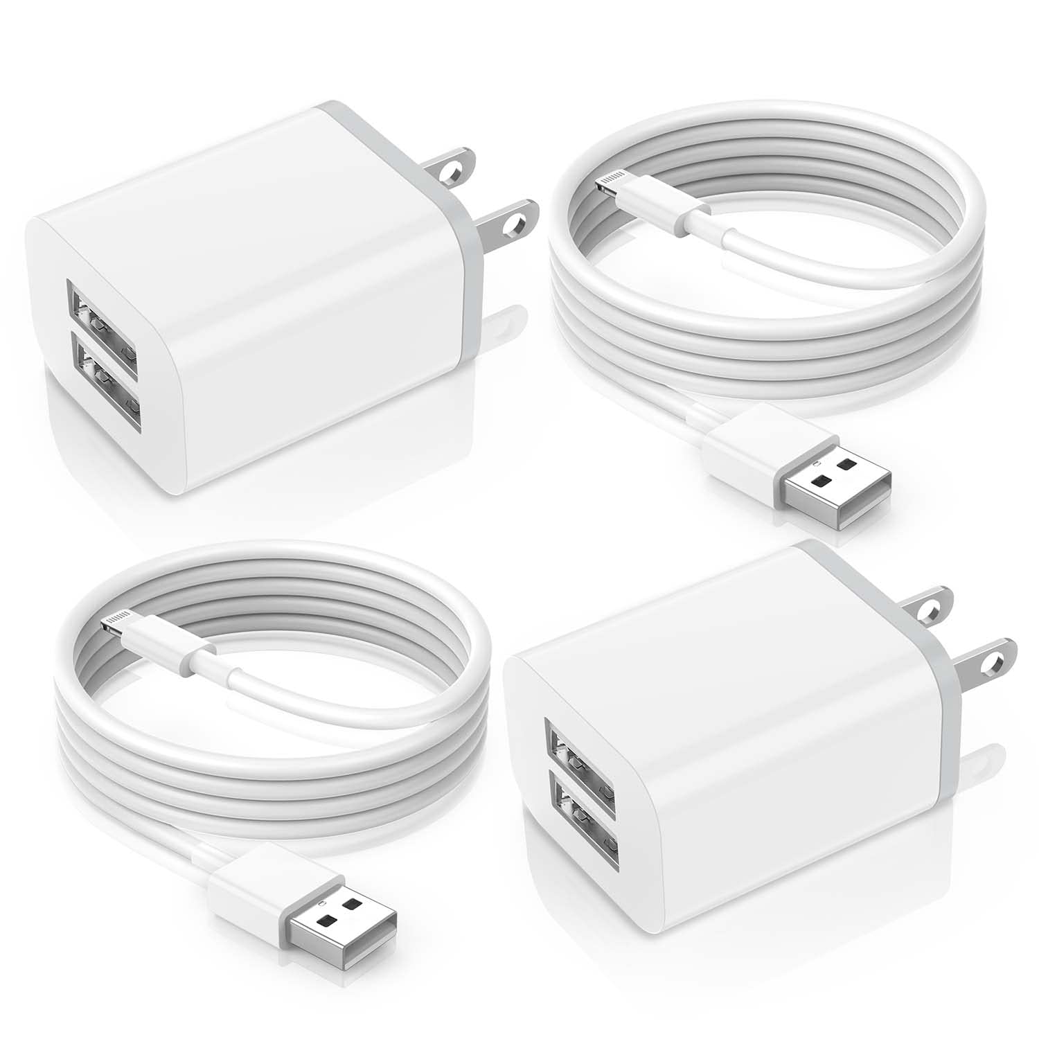 iPhone Charger with Wall Plug,[MFi Certified] 2Pack 3ft Lightning Cable and Dual USB Wall Charger Block Adapter,iPhone Charging Cord for Apple iPhone 13/12 Mini/11/XR/X/Xs Max/8/7/6s Plus/SE/5/iPad