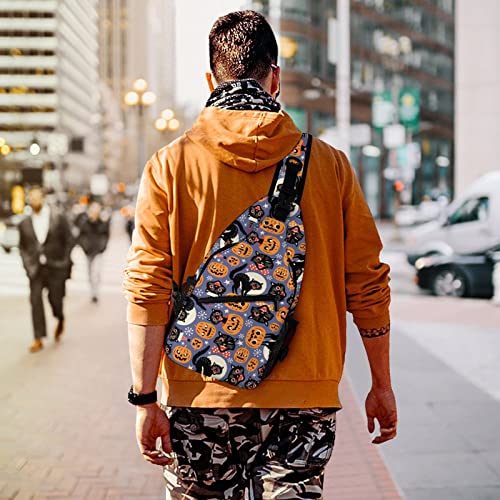 VSOFMY Sling Bag for Men Women Crossbody Sling Backpack Bag for Travel Hiking Daypack Chest Bag Halloween