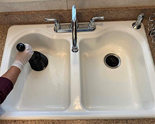 Master Plunger MPS4 Sink & Drain Plunger for Kitchen Sinks, Bathroom Sinks, Showers, and Bathtubs. Small and Strong Design with Large Bellows Commercial & Residential Use, Black