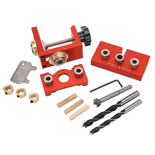 Pocket Hole Jig Kit 3 in 1 Round Dowel Woodworking Holes Locator Furniture Panel Splicing Tool, for Easy Furniture Assembly and Strong Wood Joints