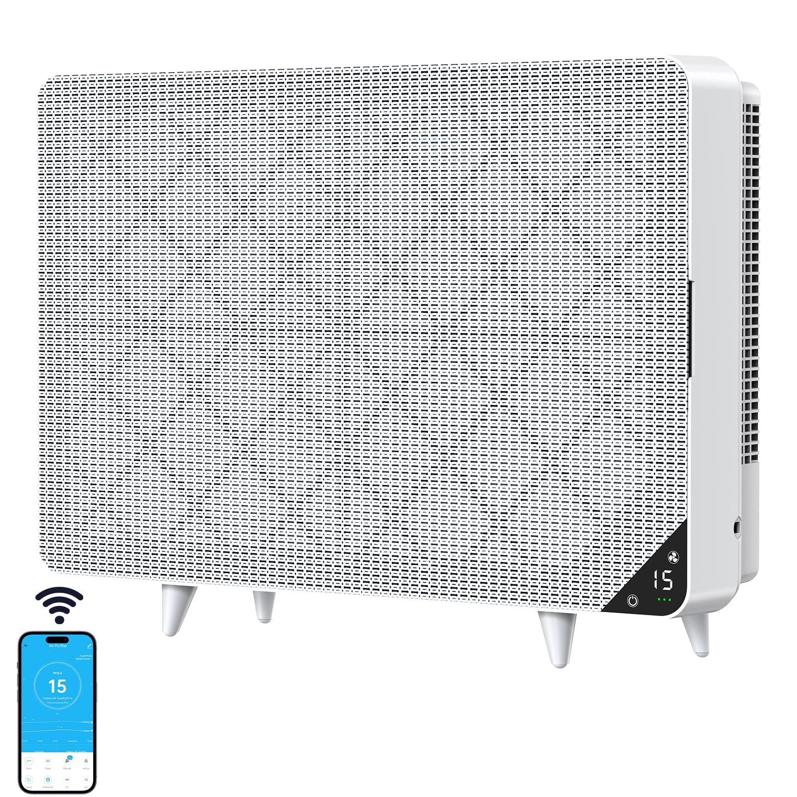 NEWPAD Air Purifiers for Home Bedroom, Wall-Mounted HEPA Air Purifier for Home Large Room, Smart Air Cleaner with Activated Carbon for Pets, WiFi & RC, Auto Mode, Timer…