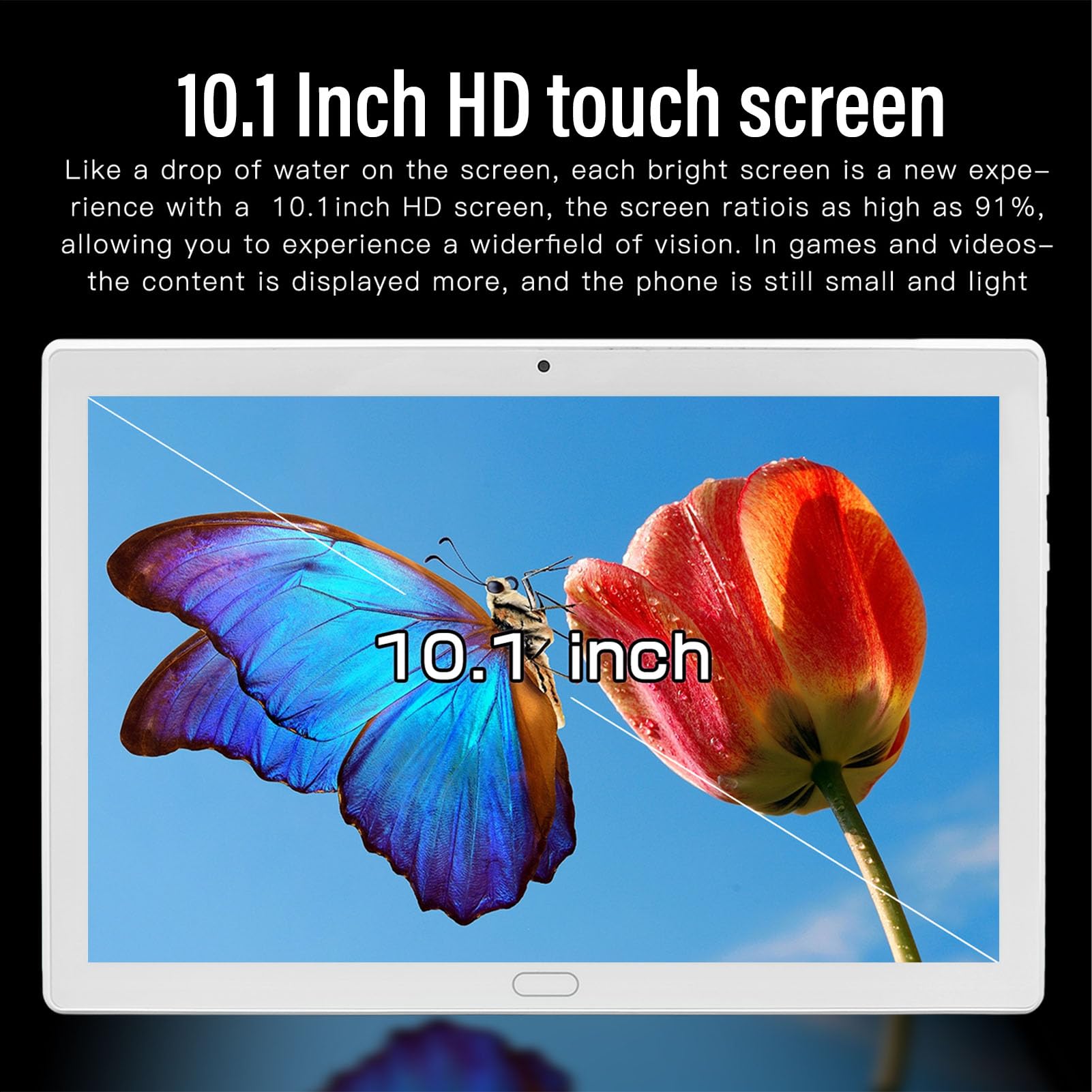 HEEPDD 4G Call Tablet, 10.1 Inch Tablet Octa Core Dual Speaker 5G WiFi 6GB RAM 128GB ROM for Android 10 for Travel (Gold)