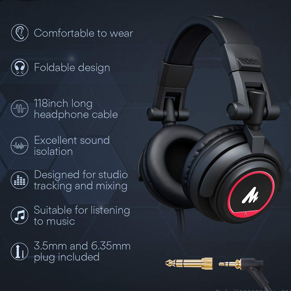 MAONO Computer Microphone with Studio Headphone Set, All in One USB Mic 192kHz/24bit for Zoom Meetings, Podcasting, Streaming, YouTube, Voice Over