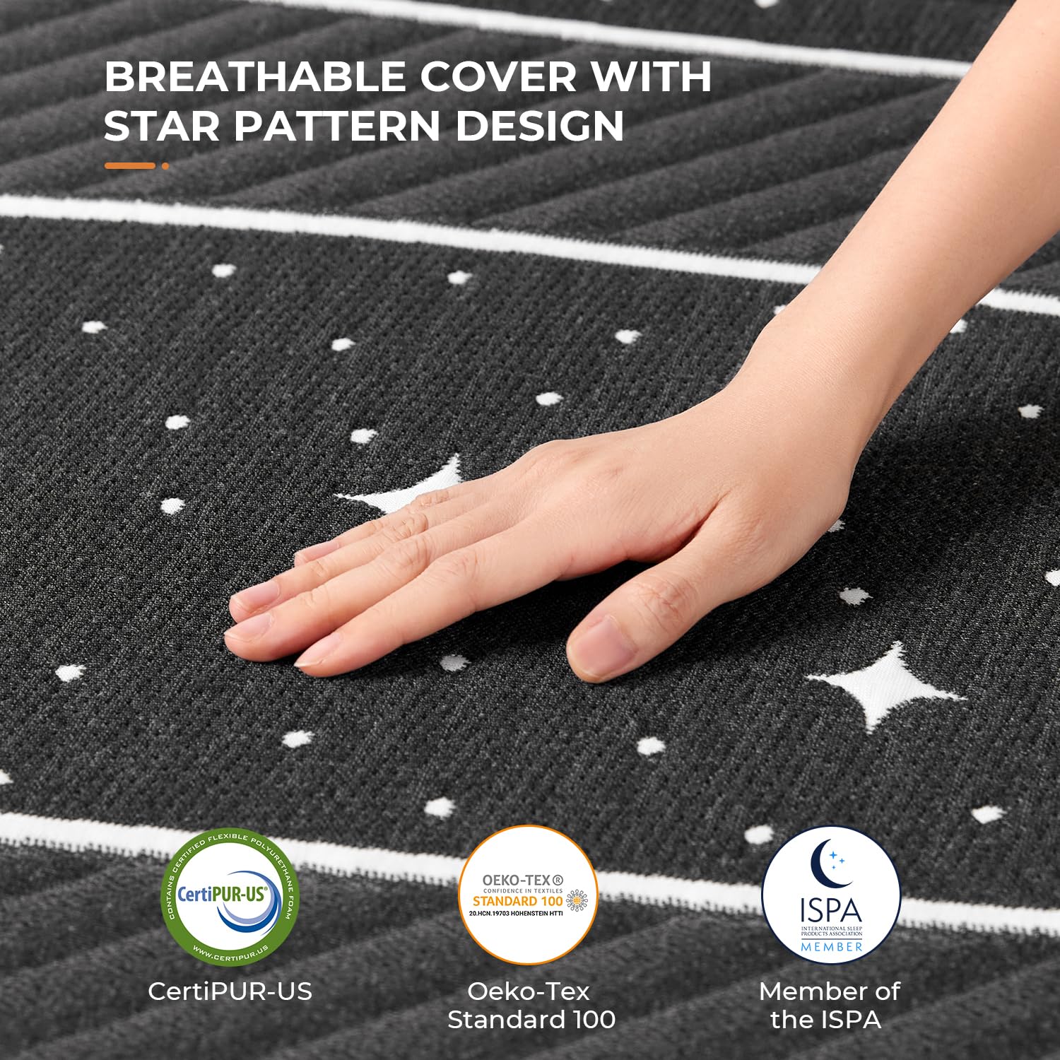 Sweetnight Portable Tri Folding Mattress Foldable - 4-inch Foldable Mattress with Removable & Breathable Cover | Comfy Soft Double-Sided Tri-Fold Mattress |Star Pattern (Full)