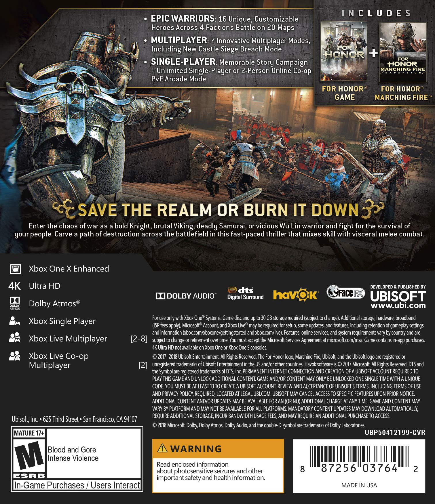 for Honor Marching Fire Edition - Xbox One Standard Edition