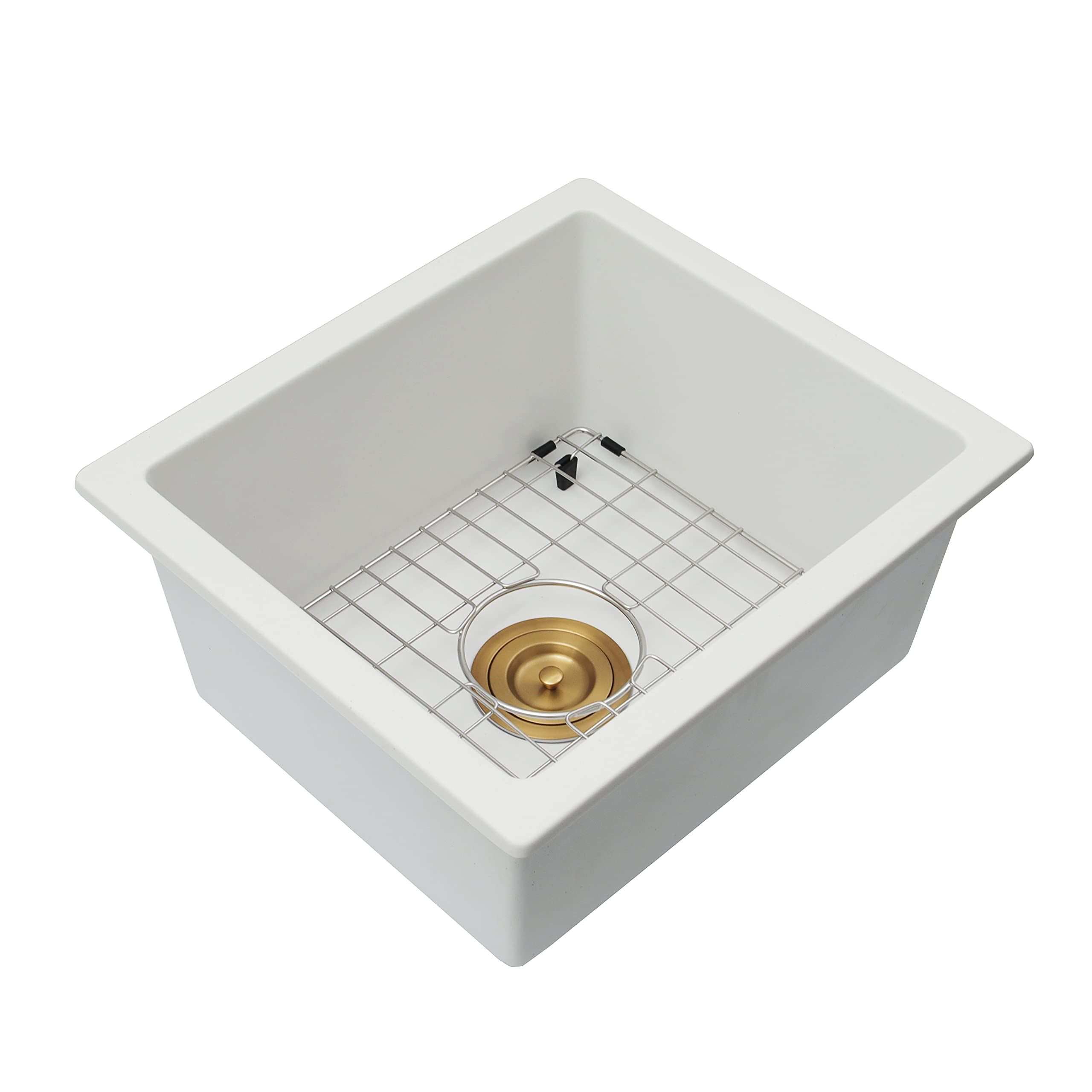 Lonsince Bar Sink,Undermount Bar Sink 16 X 18 Inch,Small RV Sink,Small Bar Sink,White Bar Sink,Granite Undermount Sink,Quartz Classic Kitchen Sink White