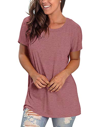 Tunic T Shirts for Women Workout Tops Short Sleeve Yoga Tshirts M