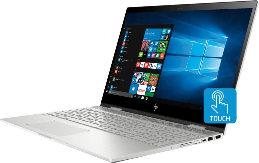 HP Envy X360 2-in-1 2019 Premium 15.6" FHD Touchscreen Laptop Computer, 4-Core Intel Core i7-8550U 1.8GHz, 16GB RAM, 512GB SSD, Backlit Keyboard, Wi-Fi, Bluetooth, Webcam, HDMI, USB-C, Windows 10