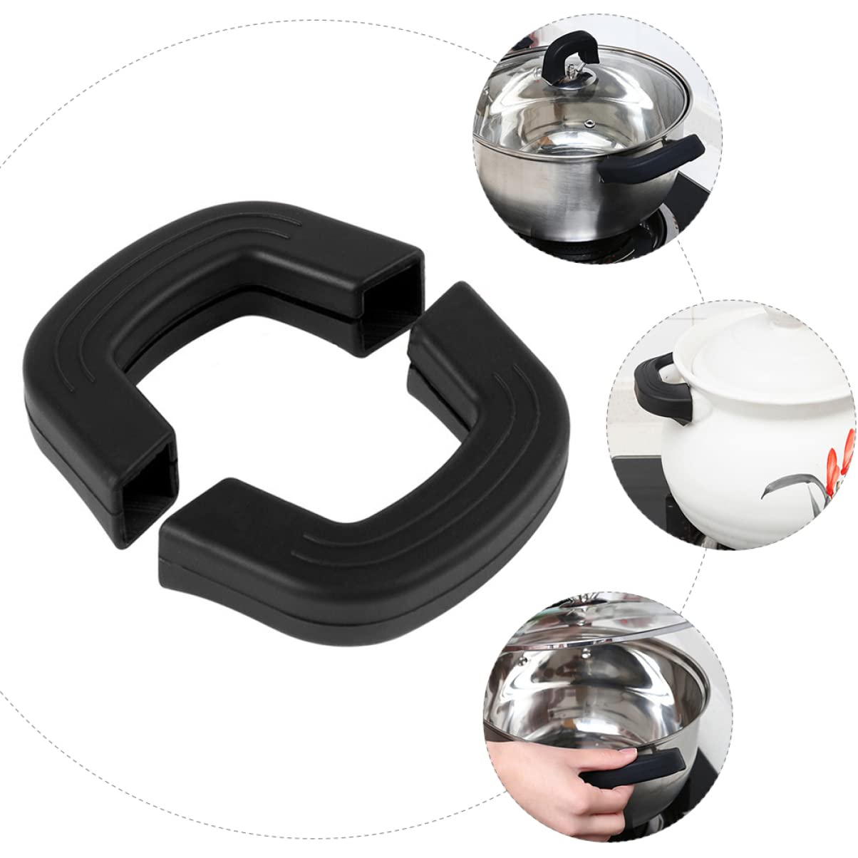 Hemoton 1 Pair Pot Earrings Silicone Assist Handle Holder Hand Covers Fry Pan Handle Cover Hot Handle Holder Pot Handle Grip Pot Sleeve Grip Handle Silicone Case Insulation