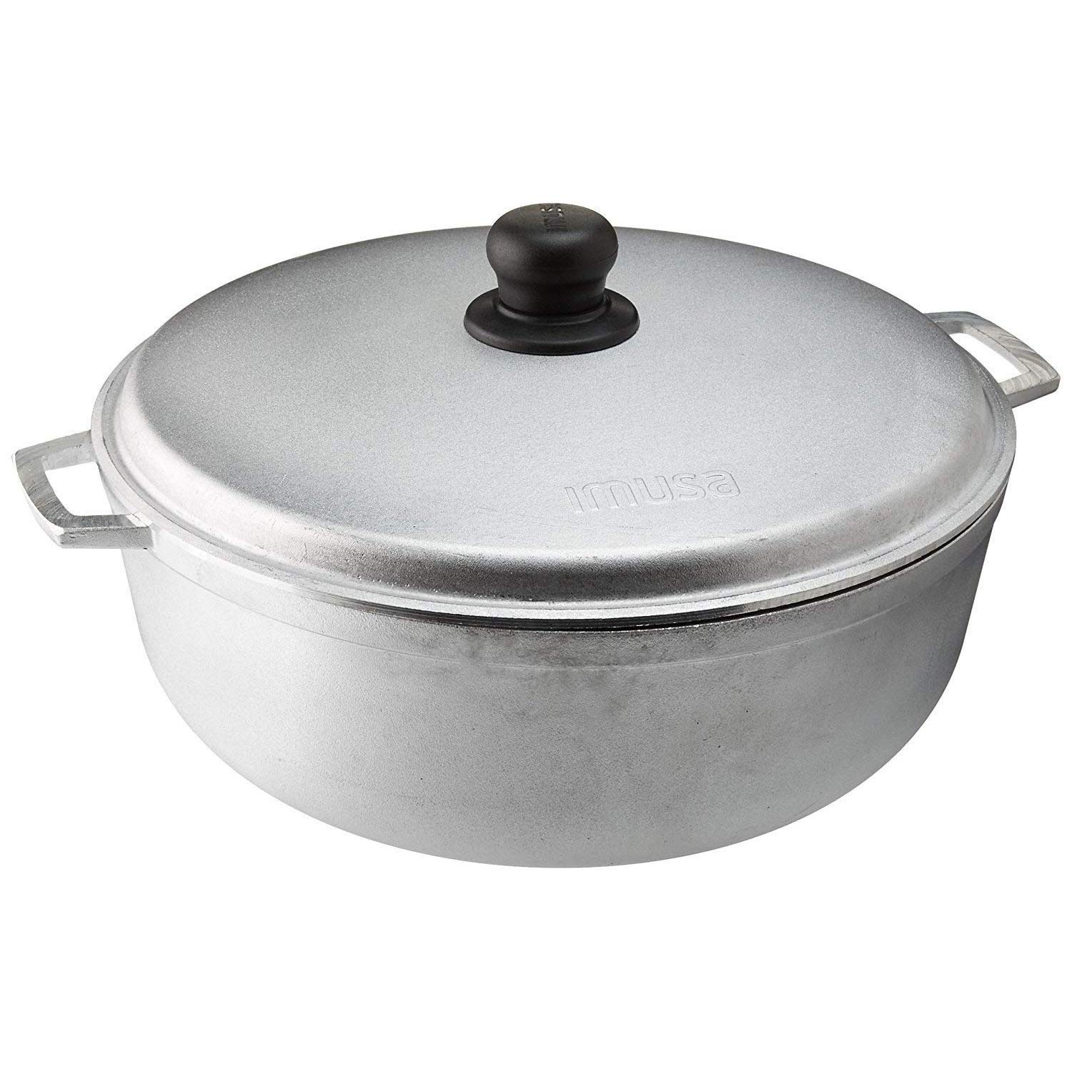 IMUSA USA Aluminum 2.0Qt Traditional Colombian Caldero for Cooking and Serving, Silver