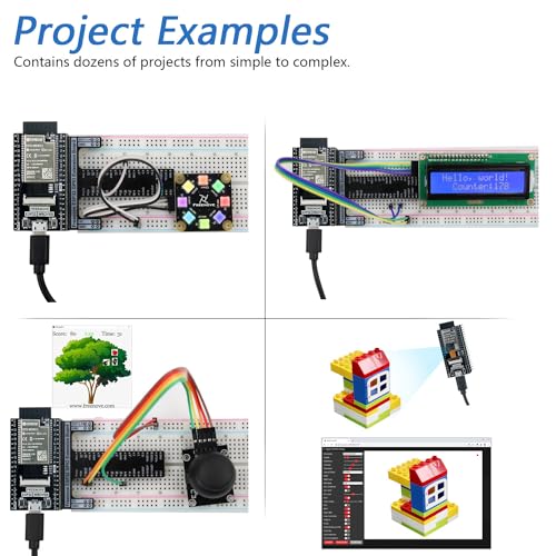 Freenove Ultimate Starter Kit for ESP32-WROVER (Included) (Compatible with Arduino IDE), Onboard Camera Wireless, Python C, 814-Page Detailed Tutorial, 240 Items, 127 Projects