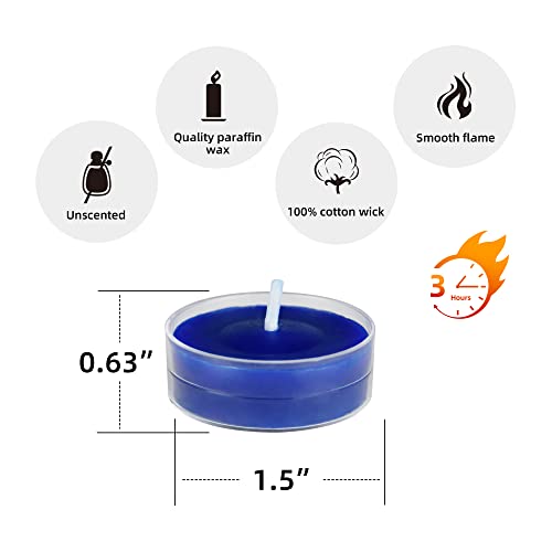 Zest Candle 50-Piece Tealight Candles, Blue