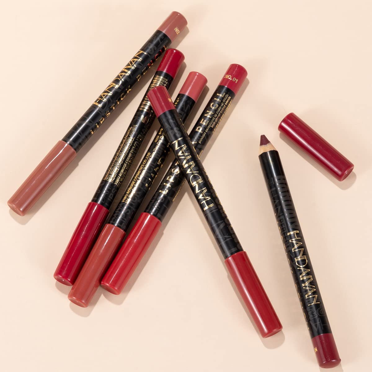NICEFACE 12 Colors Matte Lipstick Pen Set, High Pigmented Smooth Natural Velvet Lip Liner, Waterproof Long Lasting Soft Lip Makeup Lipliner Set