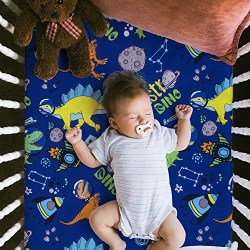 GOPHRALOVE Crib Sheets for Boys 2 Pack Stretchy Baby Fitted Crib Sheets for Standard Crib Super Soft Crib Mattress Fitted Sheet Dinosaurā¦