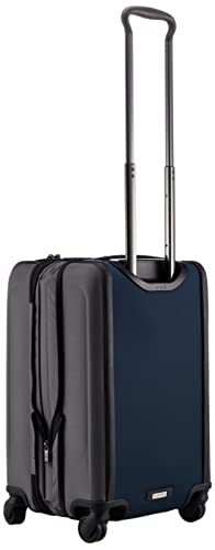 TUMI Alpha International Dual Access 4-Wheeled Carry-On Luggage - Rolling Suitcase for Men and Women - Luggage Carry-On with 4 Spinner Wheels - Rolling Luggage with Security Zippers - Navy/Grey
