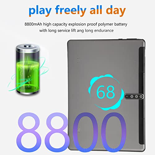 PUSOKEI 10.1 Inch Tablet PC,for Android 11,Gray,4GB RAM 64GB ROM,1080P IPS HD Display,13MP Camera,10 Core CPU,2.4G / 5G Dual Band WiFi,8800mAh Baterry,for Home Office(us)