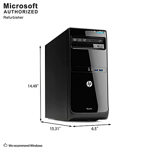 HP Pro 3500 Micro Tower Business Computer PC, Intel Core Quad i5 3470 up to 3.6 GHz, 4 GB DDR3, 500 GB, WiFi, BT, VGA, DVI, Windows 10 64 Bit-Multi-Language Supports English/Spanish/French(Renewed)