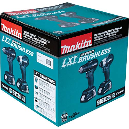 Makita CX200RB 18V LXT® Lithium-Ion Sub-Compact Brushless Cordless 2-Pc. Combo Kit (2.0Ah)