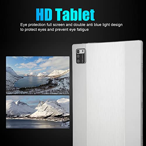 PUSOKEI 10in Tablet for Android 11,Bluetooth 5.0,1920x1200 HD MT6711 10 Cores 2.5Ghz Tablet,2.4G/5G WiFi Calling Tablet,6GB 128GB,Dual Camera,Silver(us)