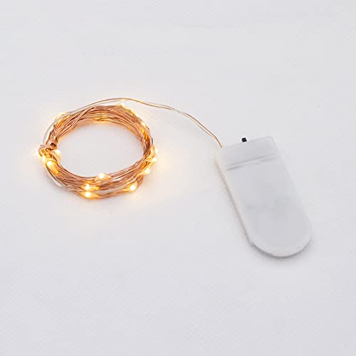 Fairy Lights Battery Operated, 9.8Ft 30 LED Copper Wire Lights Starry String Lights Waterproof for Mason Jars Wedding Centerpiece Party Christmas Table Decor, Warm White, 8 Pack