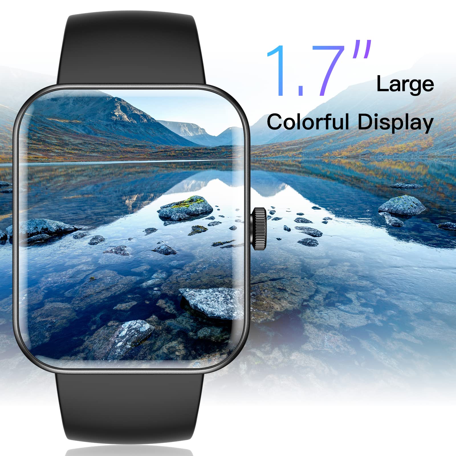 EURANS Smart Watch 42mm Bluetooth Calling (Answer/Make Call) HD Touch Screen IP68 Waterproof Fitness Tracker for Android and iOS Phones, Blood Oxygen & Heart Rate Monitor, Sleep Tracking for Men Women
