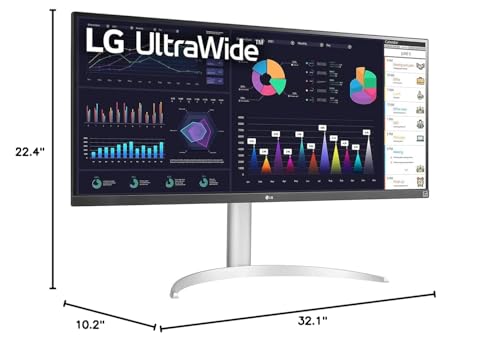 LG 34WQ650-W 34 inch 21:9 UltraWide Full HD 2560 x 1080 100Hz IPS Monitor 2 Pack Bundle with 2 YR CPS Enhanced Protection Pack