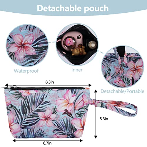 MOV COMPRA Lunch Bag Women Tote Organizer Bag Insulated Lunch Cooler Bag with Removable Zipper Handbag for Work Travel Picnic(Pink Flower)
