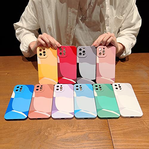 YKCZL Compatible with iPhone 13 Pro Case 6.1 Inch, Cute Painted Art Full Camera Lens Protective Slim Soft Shockproof Phone Case for Women Girl-White