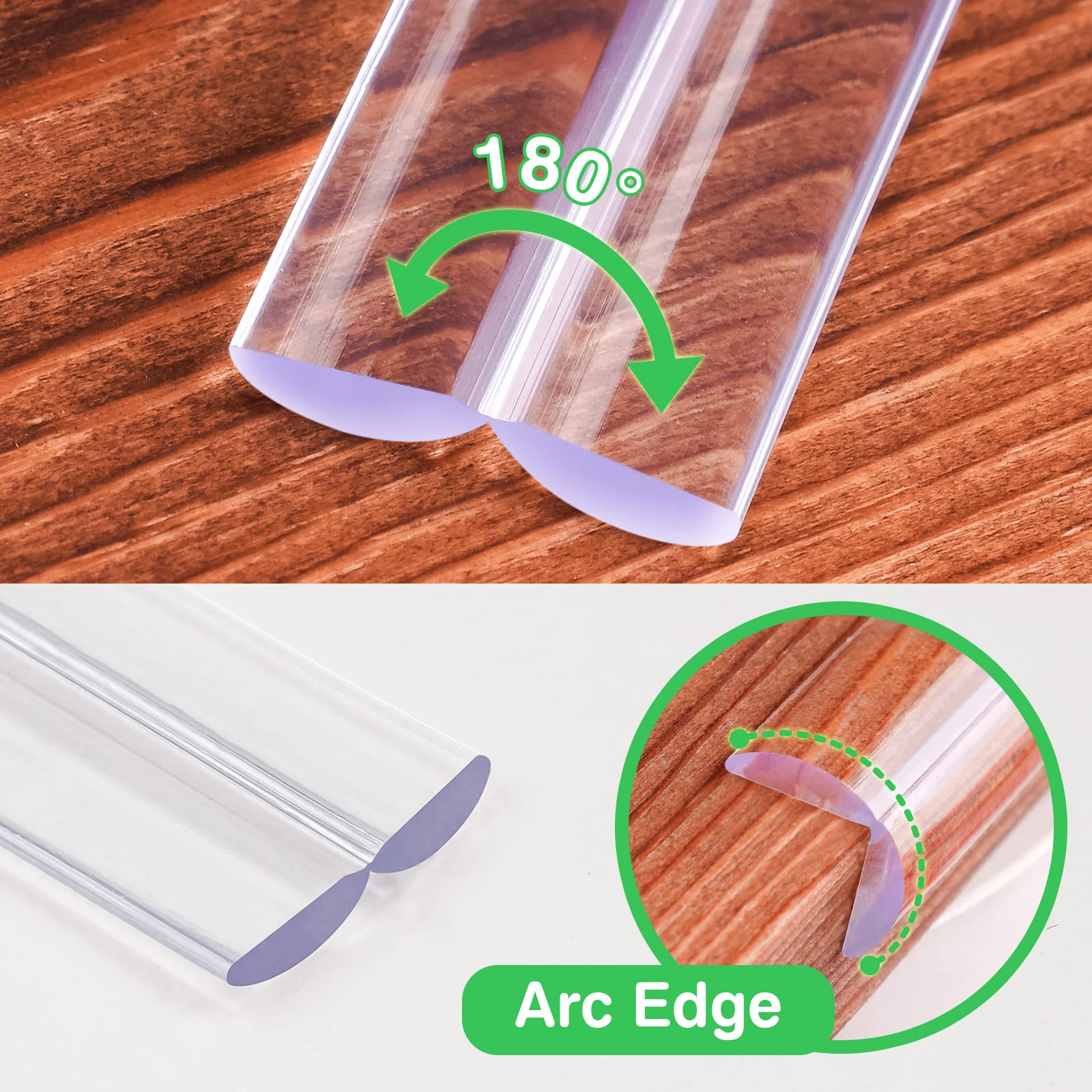 NiHome 16ft (5m) Soft Edge Protector Strip Baby Proofing Silicone Bumper 4PCS Corner Protectors and Scraper Set, Baby Safety Products Furniture Clear Toddler