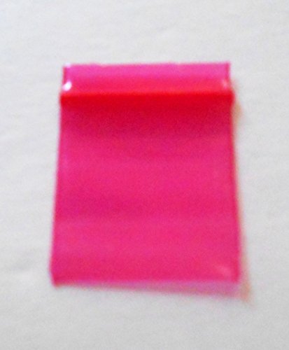 Small Poly Zipper Bags (1"x1") Colorful Micro Pouches, Mini Plastic Baggies, Thick Durable 2mil, Designer Rave Party Pouches (1010) Tiny Ziplock Dime Bag (100, Red)