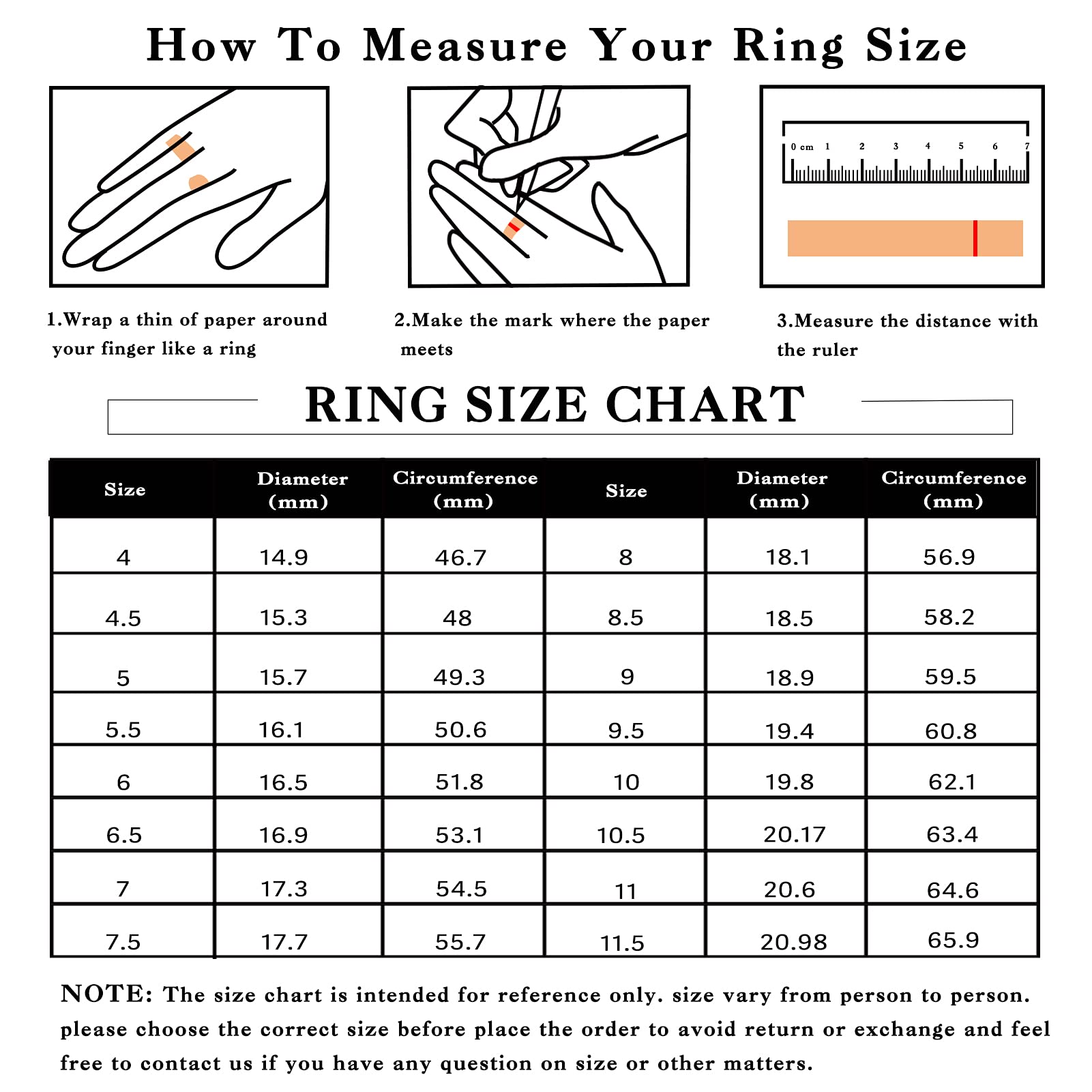 Impalsory Moissanite Wedding Band, 2ct 8.0mm Moissanite Rings for Women 925 Sterling Silver Round Solitaire Engagement Stackable Rings Size 5