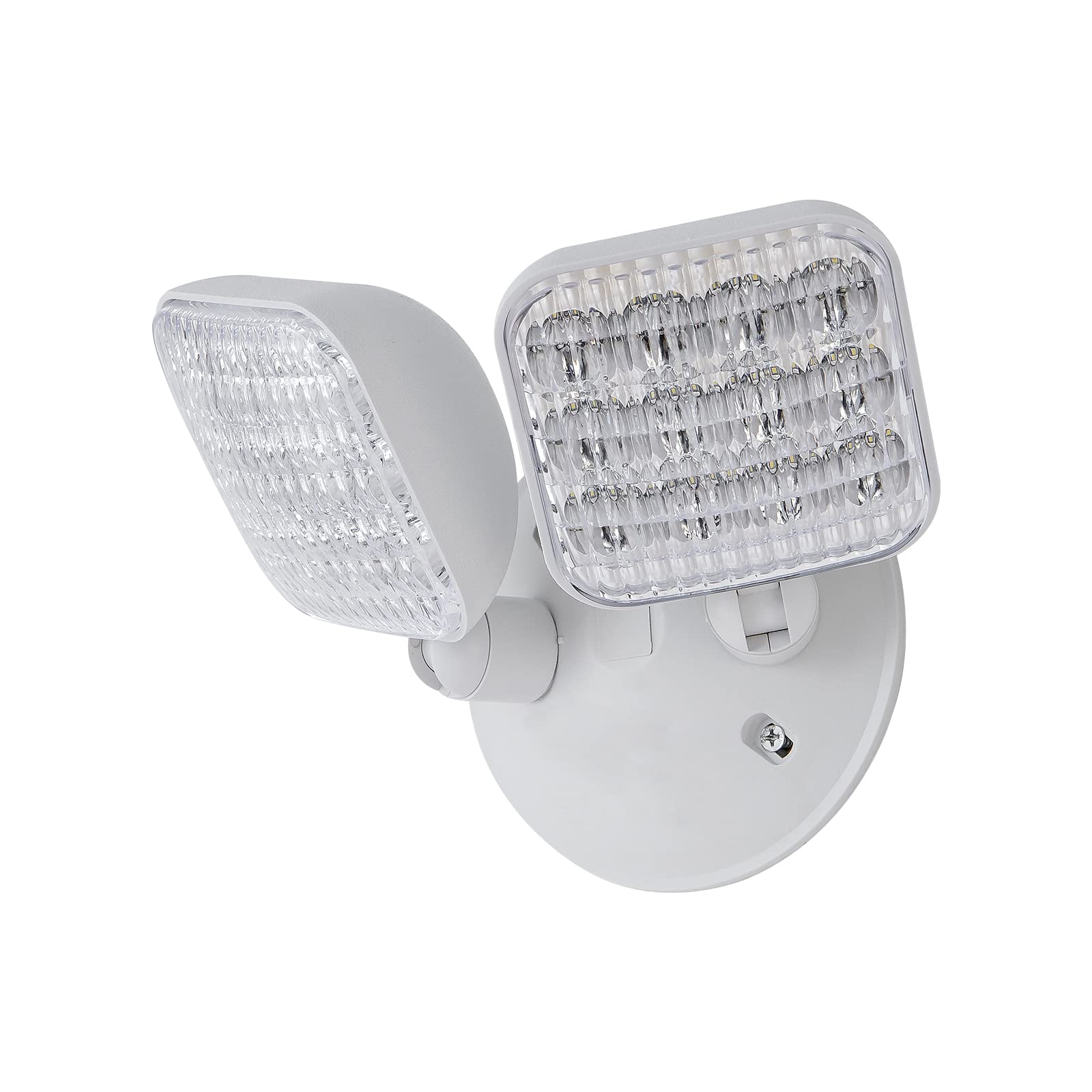 TANLUX Emergency Remote Head Lighting, 1 Pack Double Head Emergency Light, UL Listed, Multi Voltage 3.6 to 24 Volt Input, 2 by 3 Watts, 2 by 180 Lumen, White