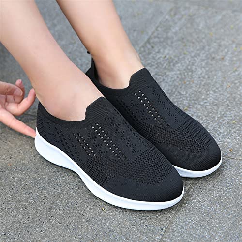FASDNENDYS Fashion Men Mesh Mountaineering Casual Sport Shoes Lace Up Solid Color Run Breathable Sneaker Holder for Men Black