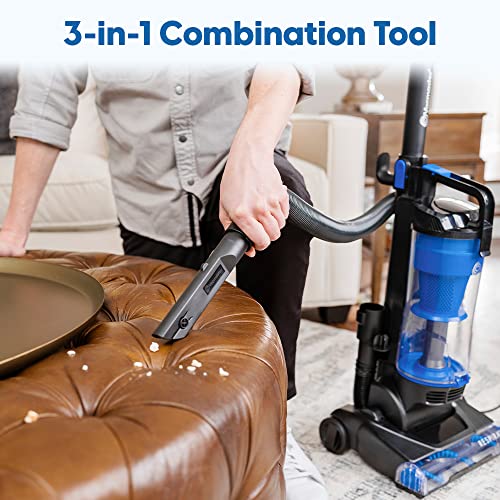 Vacmaster UC0501 Bagless Upright Vacuum Cleaner with Large Dust Cup Capacity, Efficient Cyclone Filtration System & 26ft Cord for Carpet, Hard Floor and Pet Hair, Black/Blue