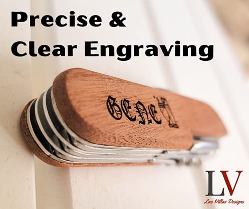 Personalized Wooden Pocket Knife | Customizable Design | Laser Engraved | 8-Function Multi-Tool (Stainless Steel) | Gift for Men, Groomsmen, Birthday, Graduations